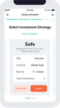 Screenshot of investment strategy selection in Franc app