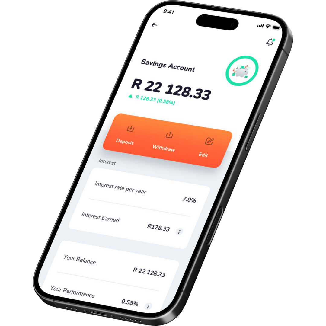 Savings account dashboard on Franc app