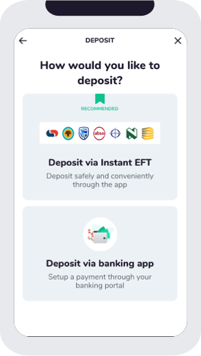 Screenshot of deposit in Franc app